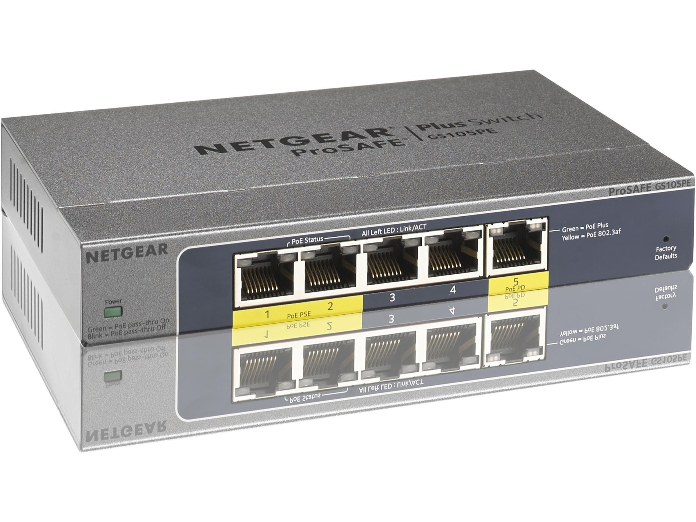 Netgear Prosafe GS105PE PoE+ Switch - Switchar Managed - Komplett.se
