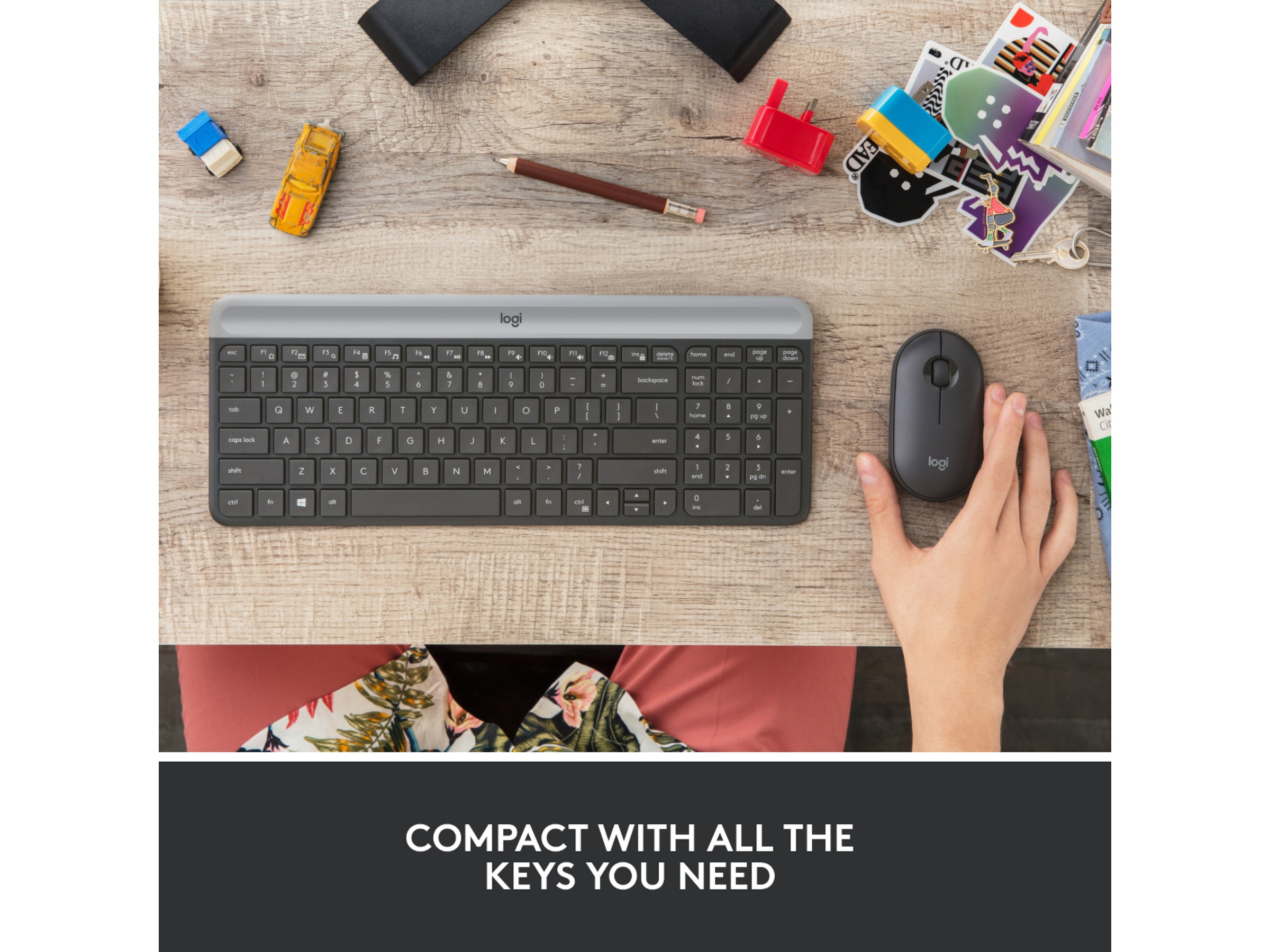 Logitech MK470 Slim Trådlös Kombination - Mus & tangentbord -combo ...