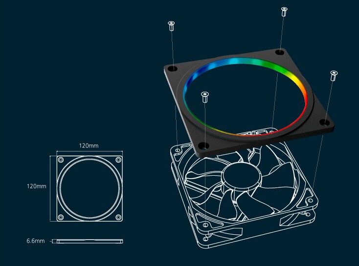Akasa 120mm Addressable RGB Fan Frame - Komplett.se